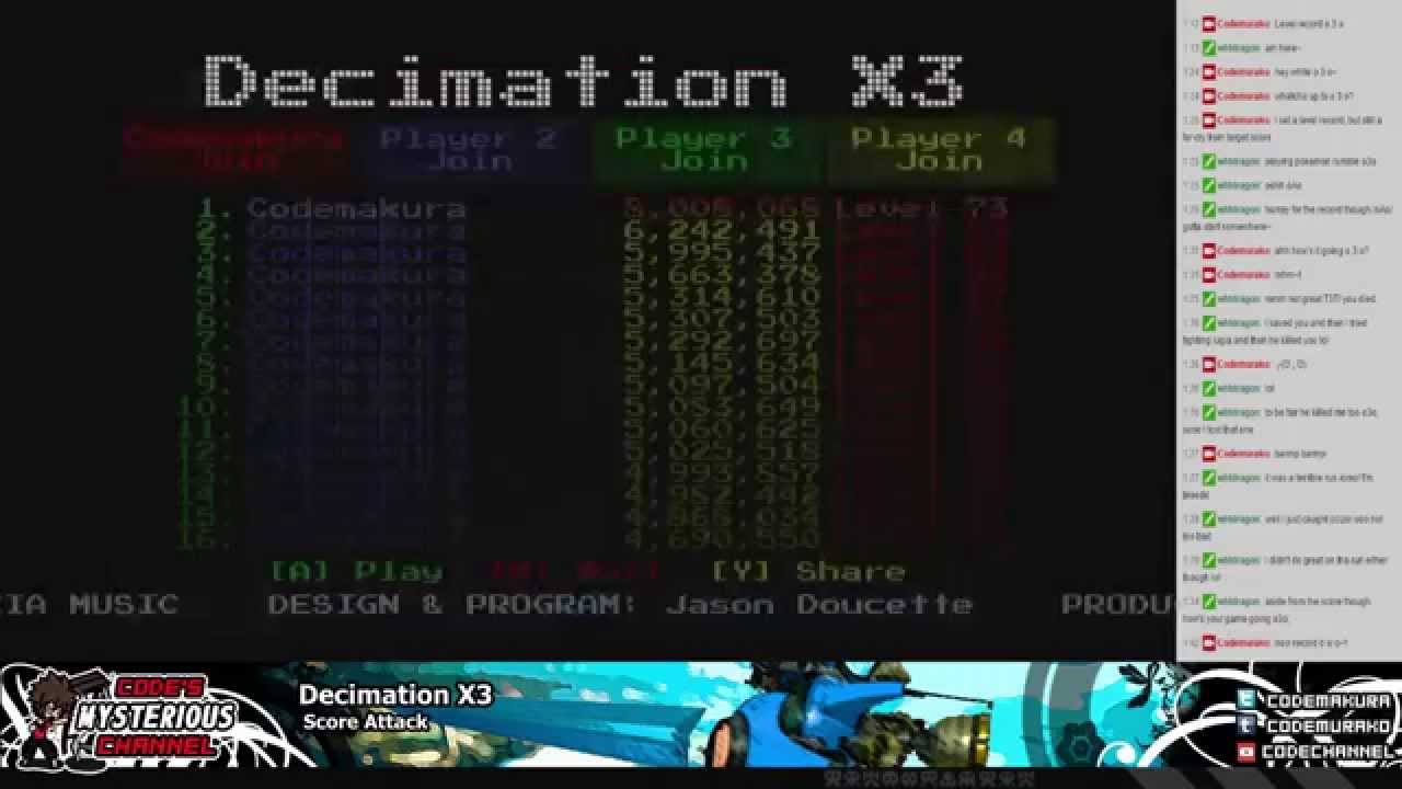 Decimation X3 -- Score Attack 8-Million/Lv.73/No-Shield (May 14th 2015) - YouTube