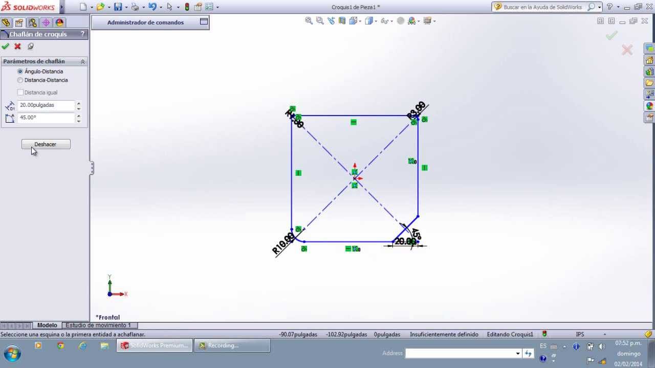 Tutorial 7 SolidWorks Trabajando con Redondeo y Chaflan de Croquis ...