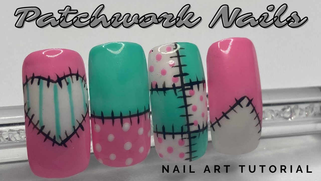 Patchwork Nails | Gel Polish Design | Cartoon Style Patch Work Nails ...