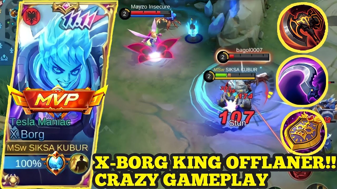 X-BORG KING OFFLANER‼️CRAZY GAMEPLAY | BEST BUILD X-BORG 2023 | BUILD X-BORG TERSAKIT 2023 - YouTube