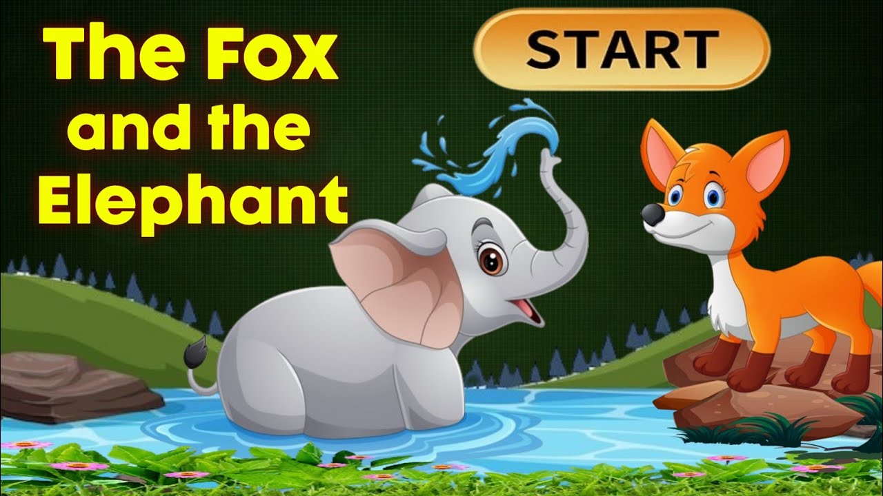 A One Minute Story | The Fox and the Elephant |English Story ...