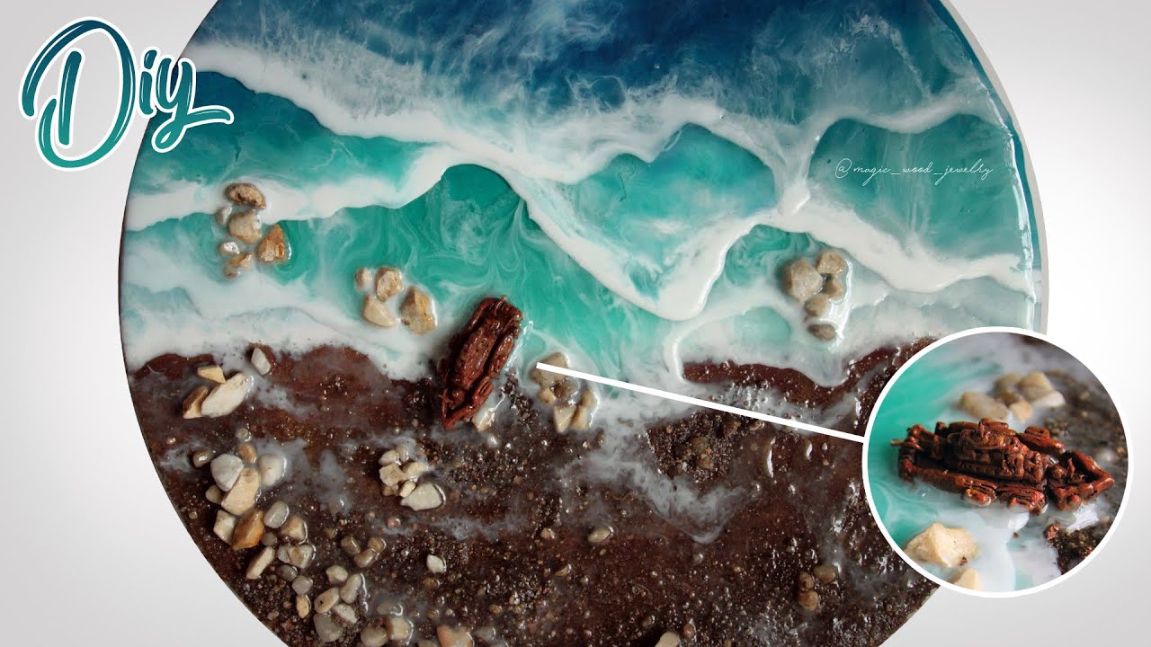 D.I.Y. Realistic Resin Sea .Sand beach with shipwreck.Resin painting ...
