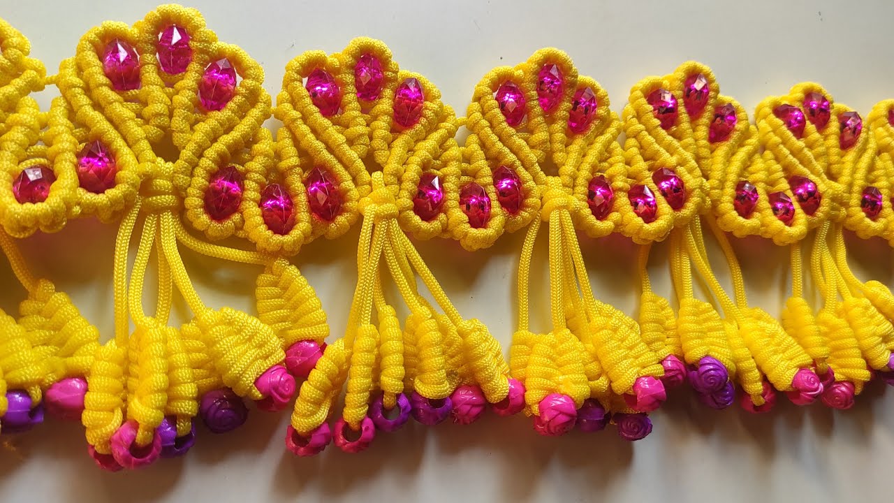 Macrame torn new design #40 | Macrame toran | Macrame toran pattern 💛💜 ...