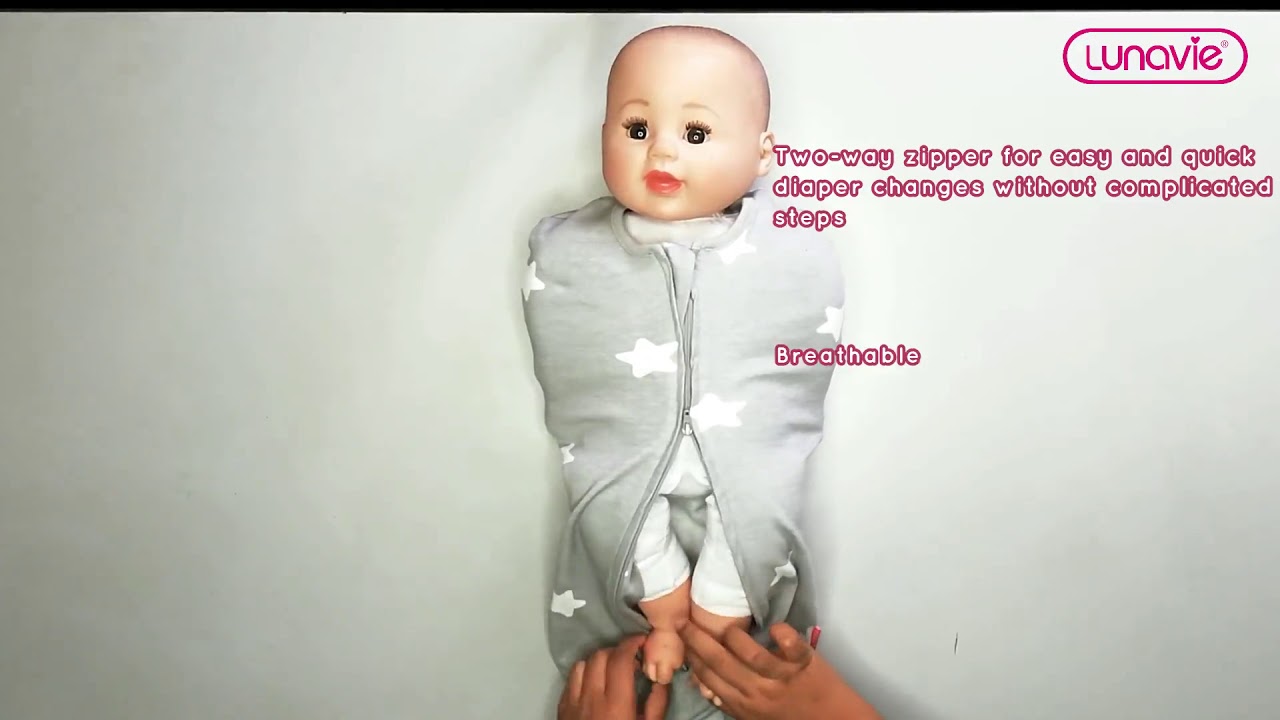 How to Swaddle step-by-step with LUNAVIE Exclusive Anti-Bacterial Swaddle Pouch - YouTube