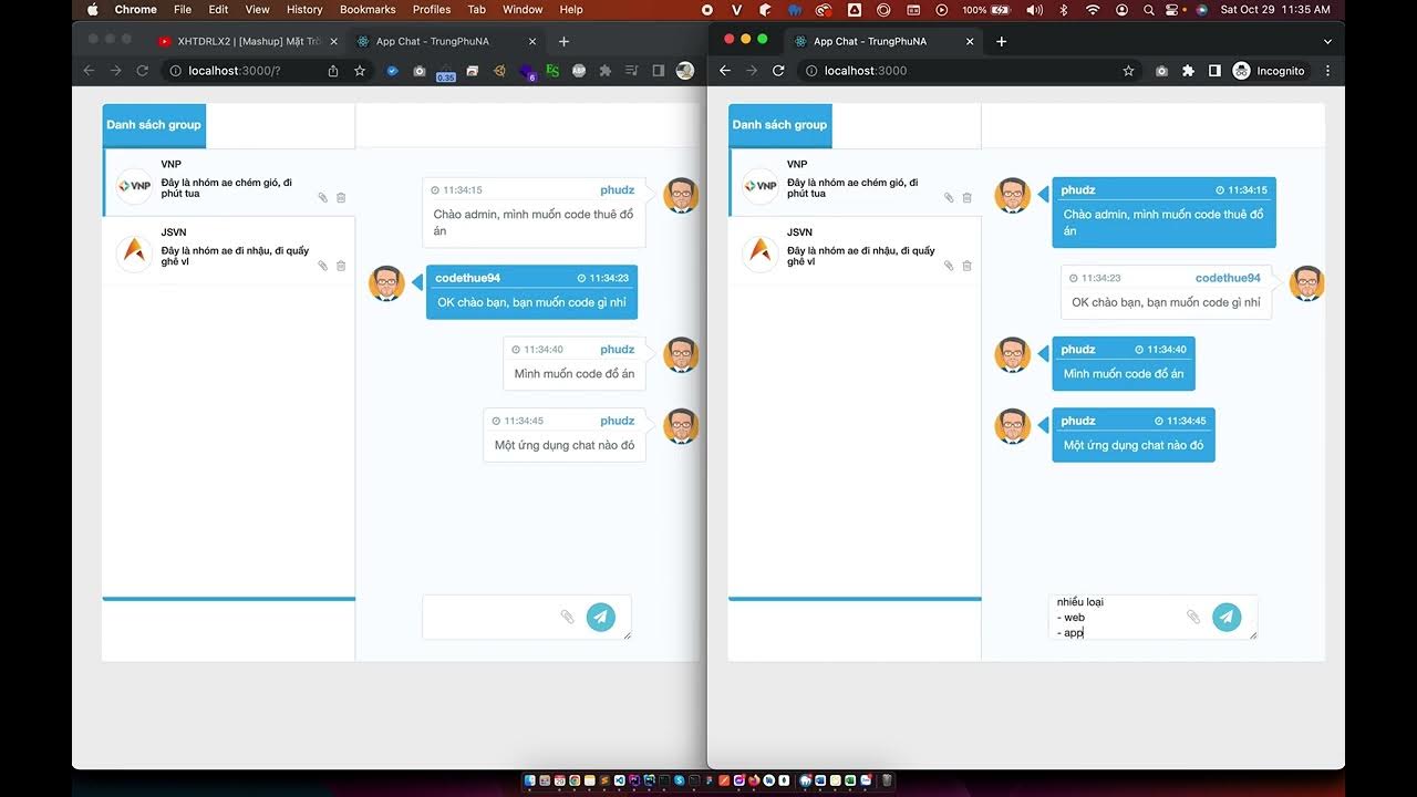 Ứng dụng chat bằng reactjs - socket.io - 123code.net - YouTube