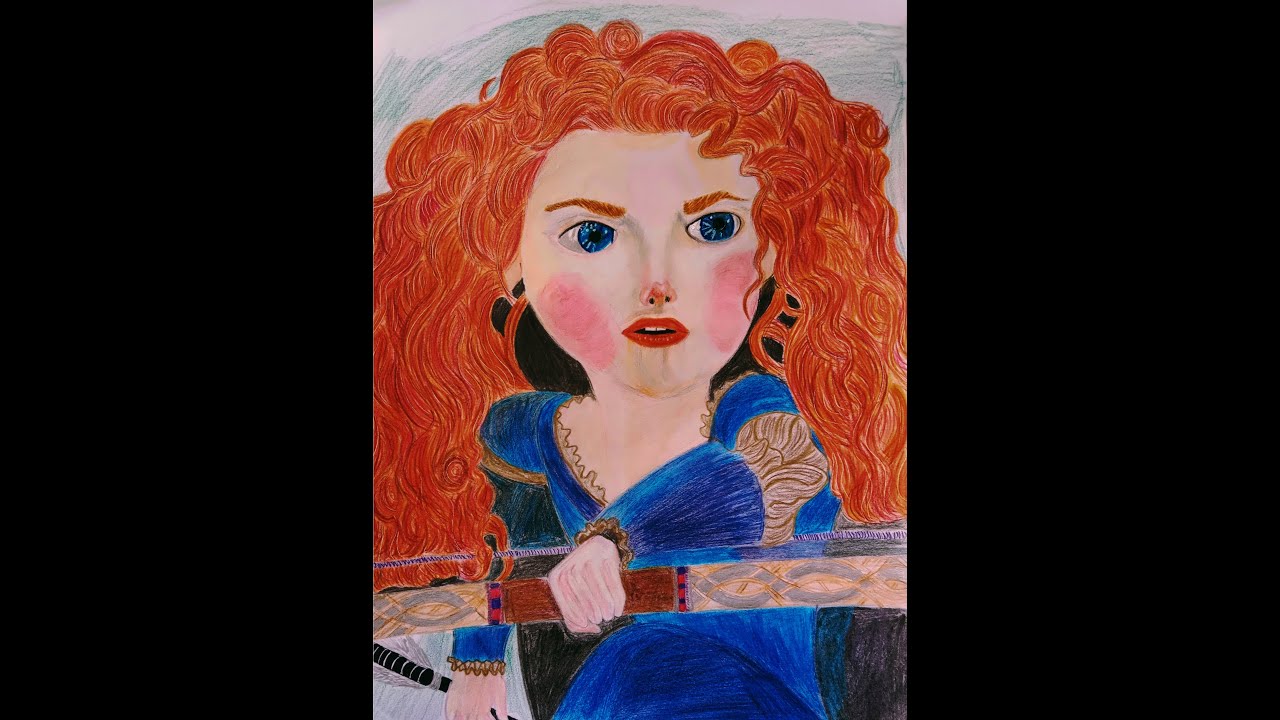 How to Draw Merida (Brave) from Colored Pencils - YouTube