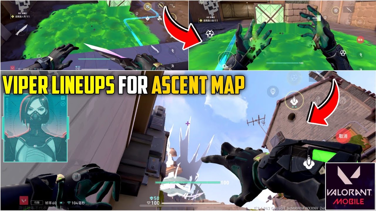 Viper Ascent Map Lineups For Valorant Mobile!! - YouTube