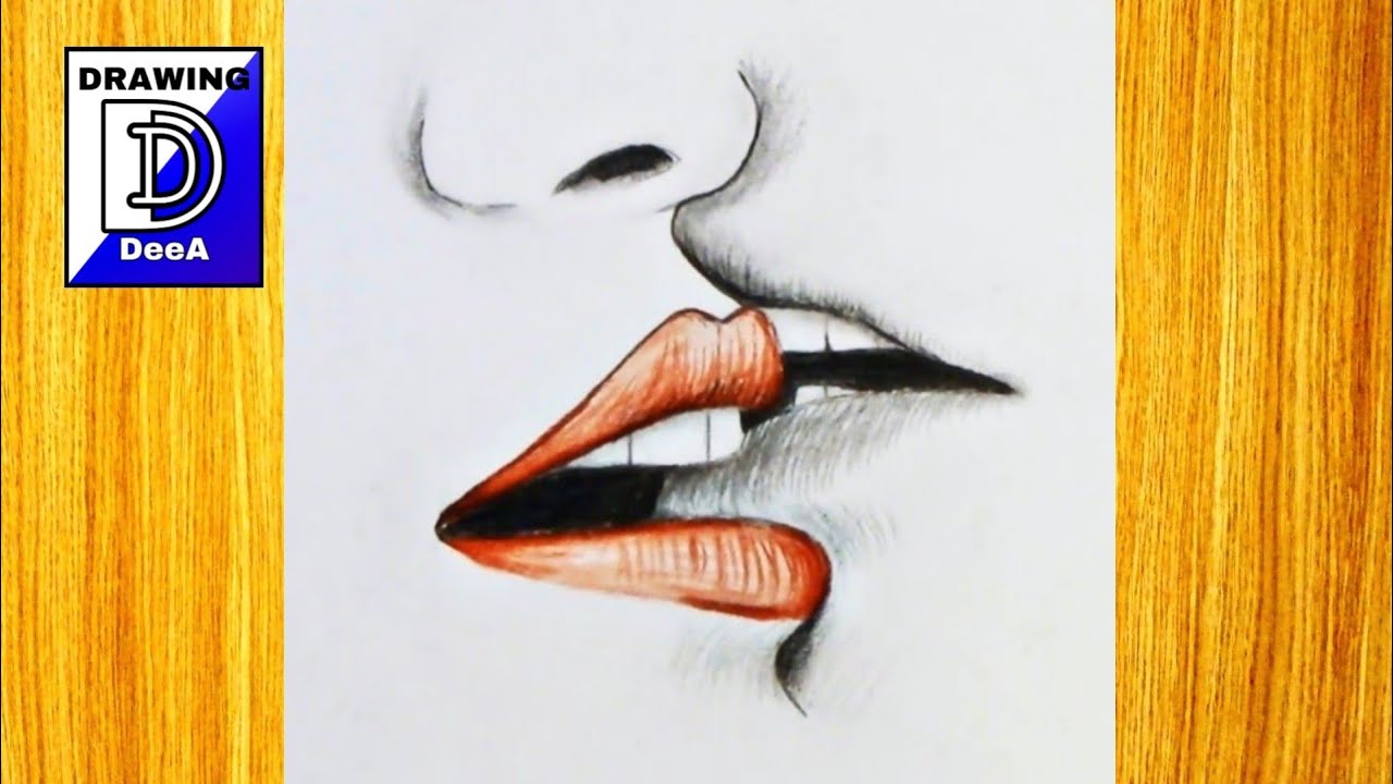 Easy drawing scenery Kissing Couple for beginners/ LOVE drawing/ Easy ...