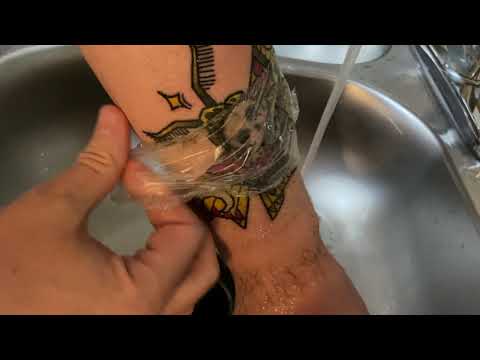 Removing Saniderm Bandage from 1 Week Old Tattoo