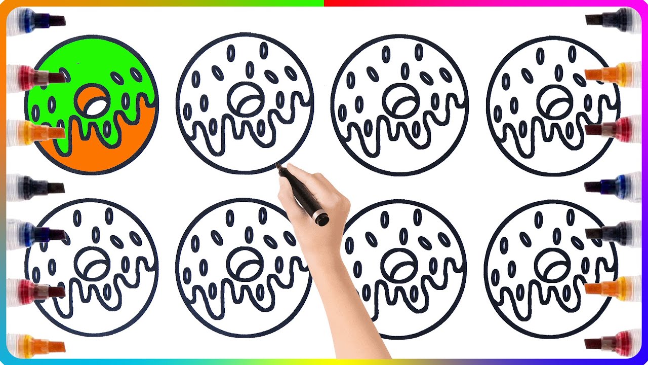 DONUT , Painting and Colouring for Kids & Toddlers #colors #coloring # ...