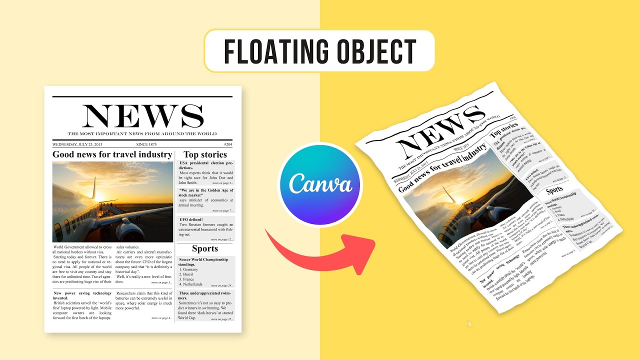 How to Create Floating Object Effect in Canva | Realistic 3D Design ...