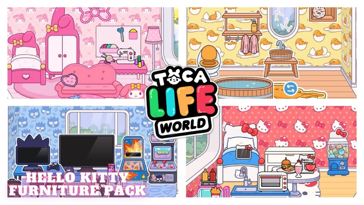 Hello Kitty Furniture Pack | Toca Life World *with voice* 🔊 - YouTube