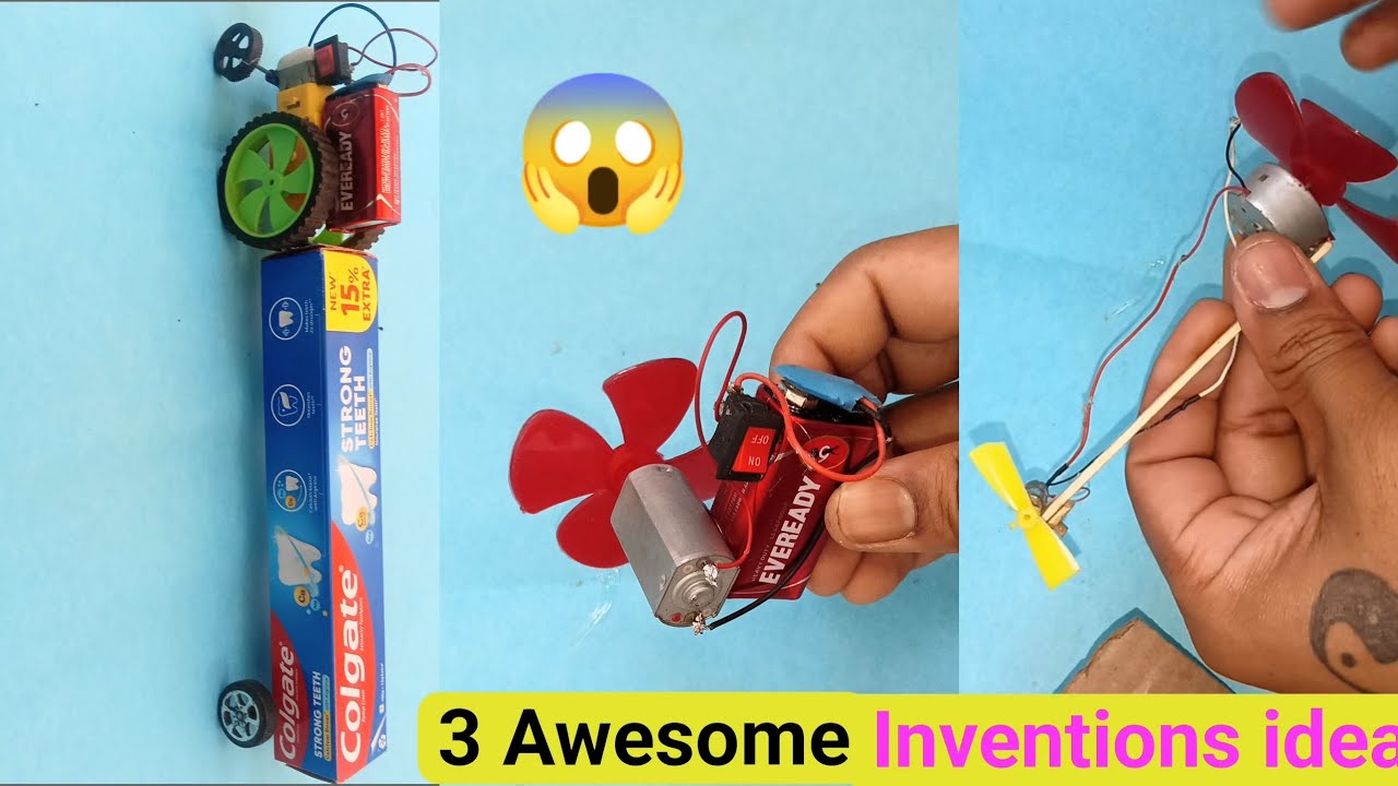3 Amazing Inventions Ideas 😨💡|Innovative Inventions with DC motor ...