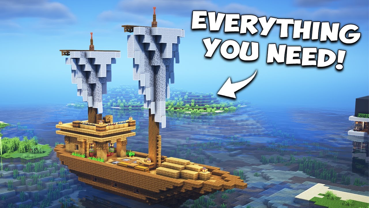 Minecraft | How to Build a Ship House | Tutorial - YouTube