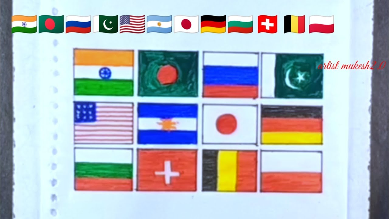 12 National Flag/ Independence Day Drawing/ Republic Day Drawing/ how ...