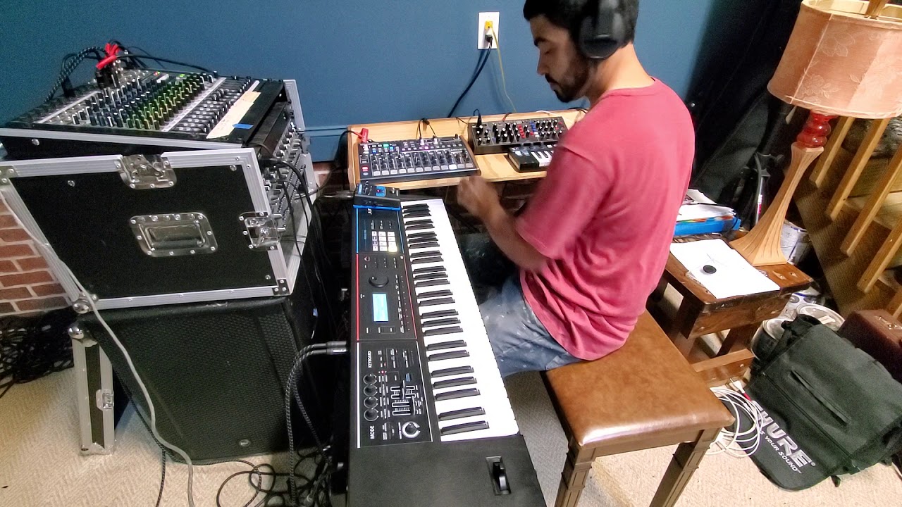 Roland Juno DS, Behringer Model D, Arturia Drumbrute, and Keystep Jam ...