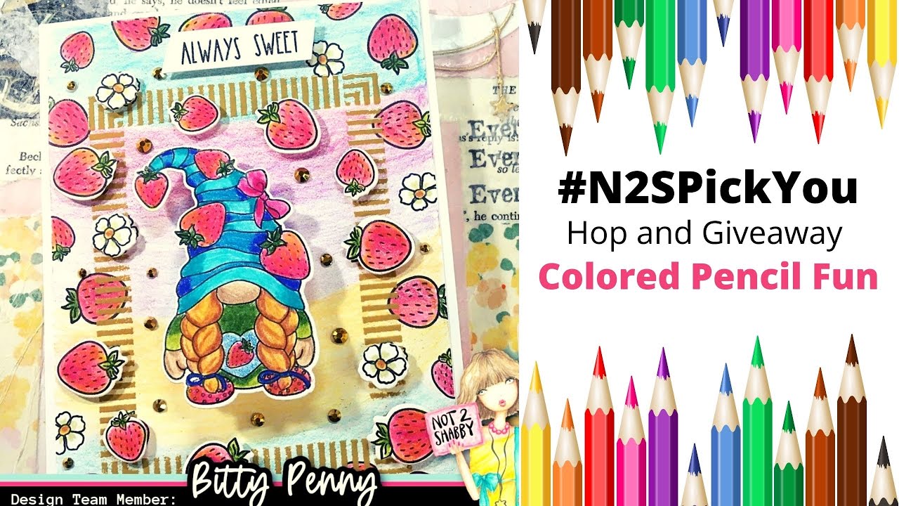 Coloring an entire card with colored pencils only / #n2spickyou / Hop ...