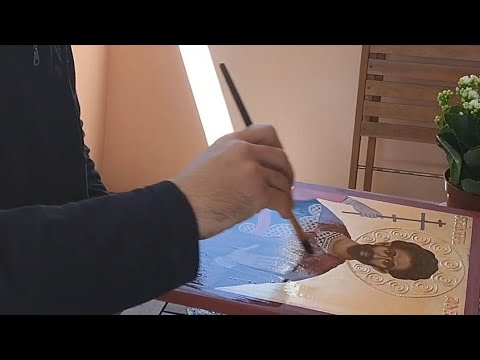 Pictură icoană ~Sfântul Mucenic Adrian~ - YouTube