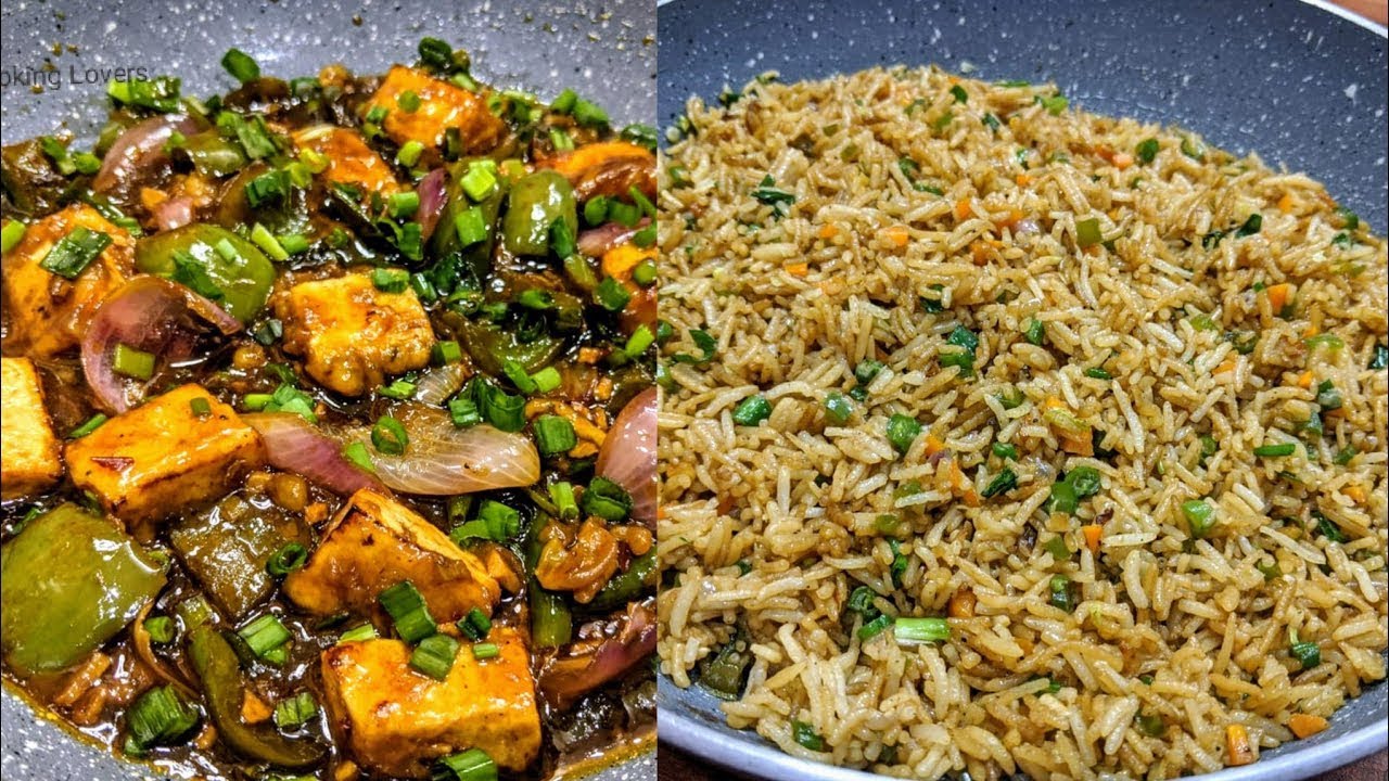 Indo-Chinese Combo: Veg Fried Rice & Paneer Chilli Recipe | Easy Veg ...