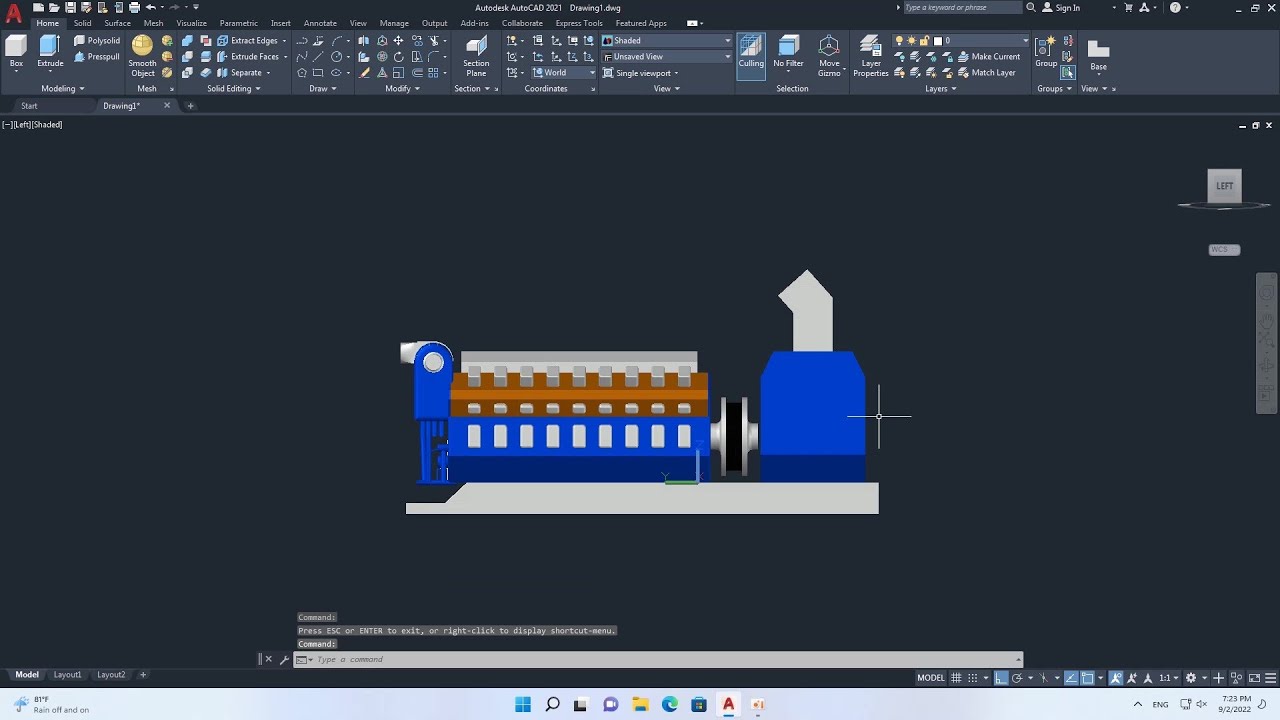 autoCAD 3D, Engine, how to drawing engine P 1 - YouTube
