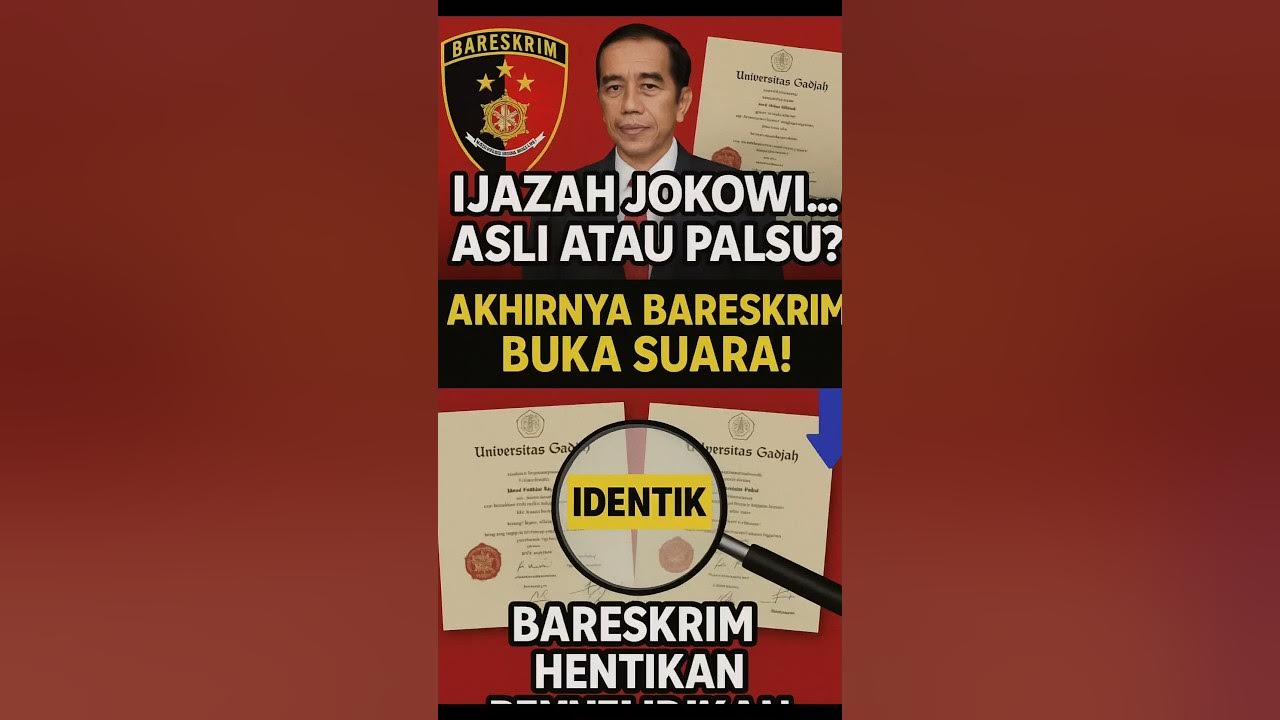 Bareskrim polri nyatakan ijazah jokowi asli! tanggapan bareskrim tentang ijazah jokowi #jokowi ...