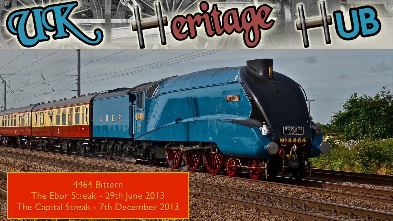 4464 Bittern at 90mph on the East Coast Main Line - YouTube