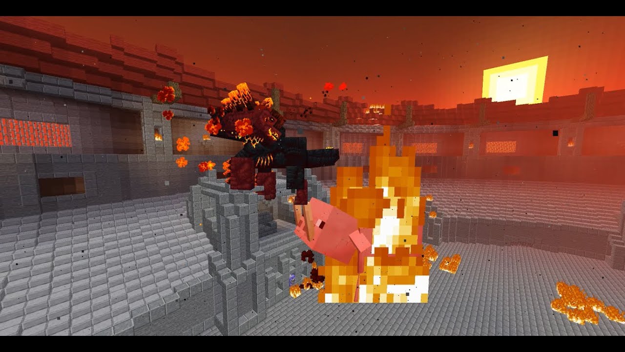 Pigzilla VS Luxtructosaurus [Minecraft Mob Battle] - YouTube
