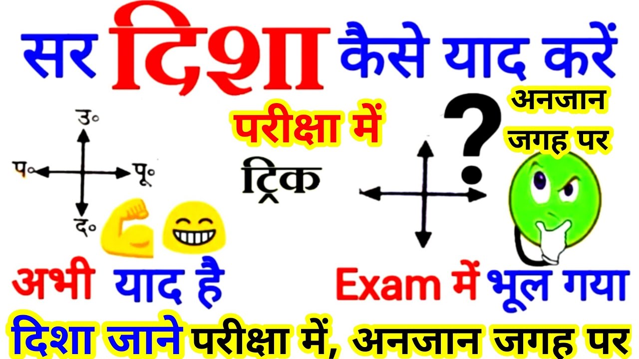 Direction trick, दिशा कैसे याद करें, disha kaise jane, uttar dakshin ...
