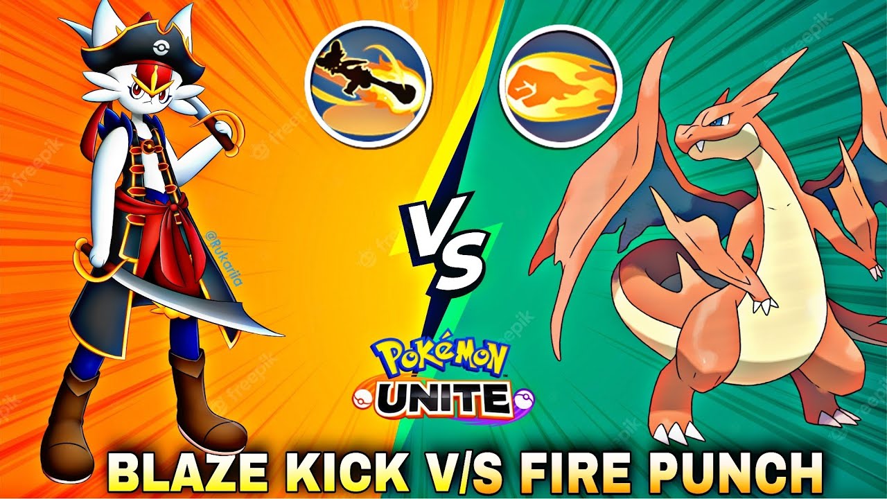 Fire punch VS Blaze kick | Charizard VS Cinderace | Pokemon unite - YouTube