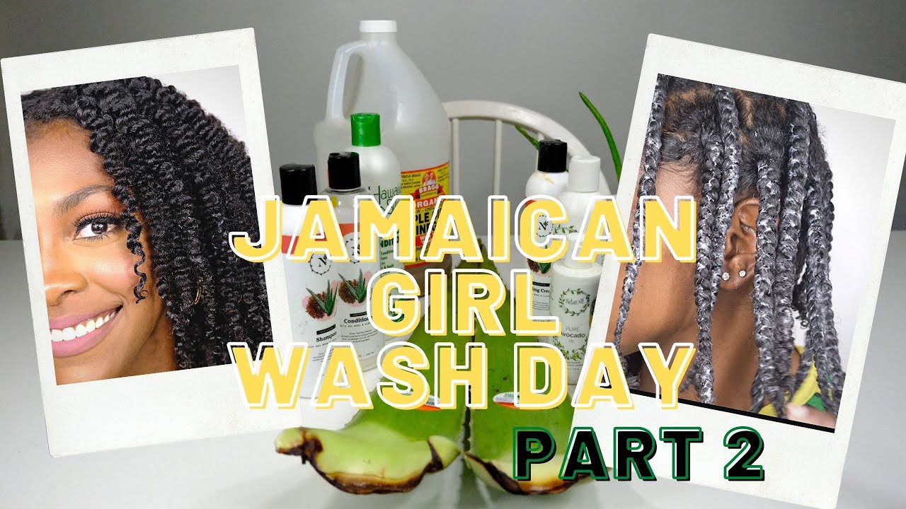 JAMAICAN GIRL WASH DAY | PART 2: BRAIDING & STYLING - YouTube