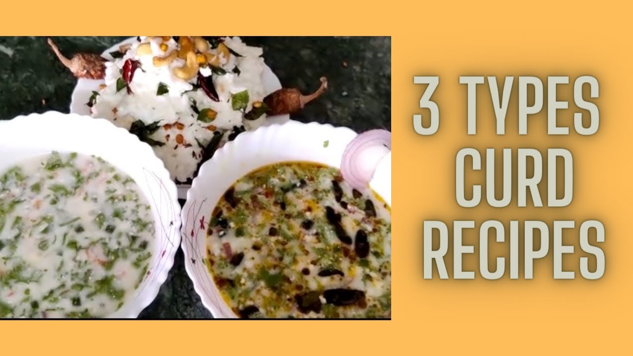 3 types of curd recipes in simple style|healthy time|please subscribe ...