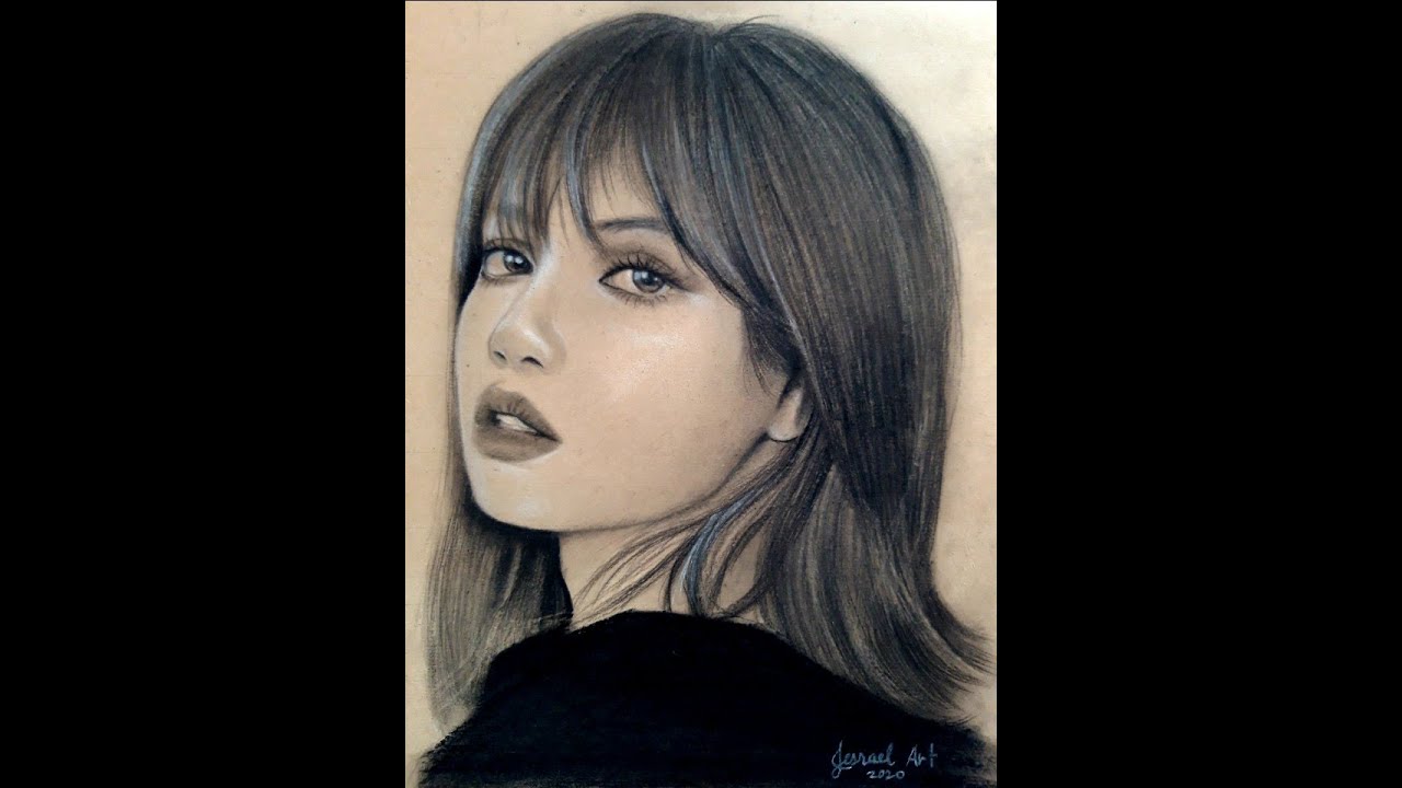 Drawing Lisa Manoban - Blackpink | Charcoal Pencil | #Lalisa #portrait ...
