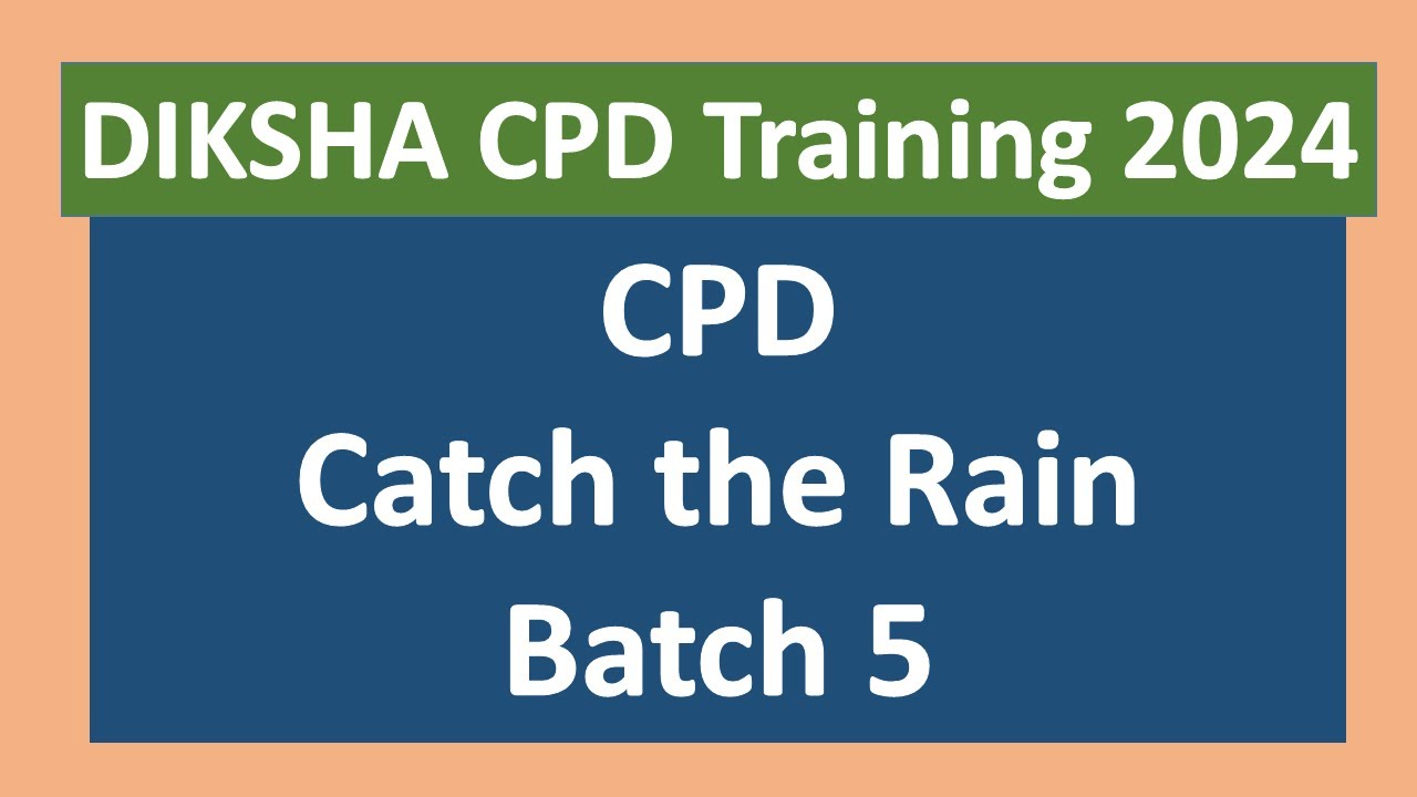 CPD Training Catch the rain Batch 5 - YouTube