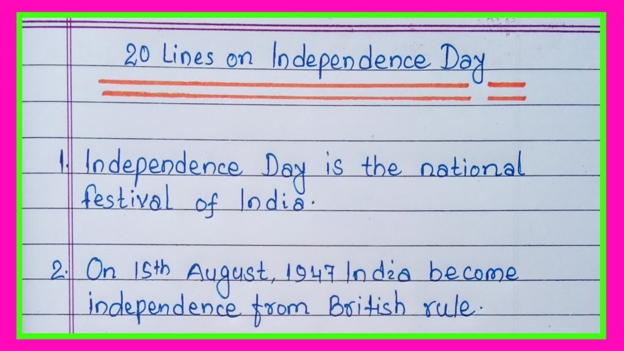 20 lines on Independence Day in english/Essay on Independence Day ...