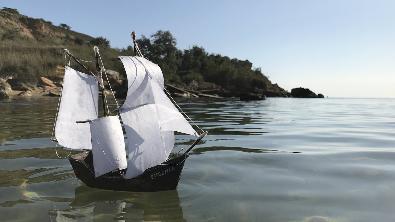 DIY. How to make a sailboat out of cardboard, a beautiful boat with ...
