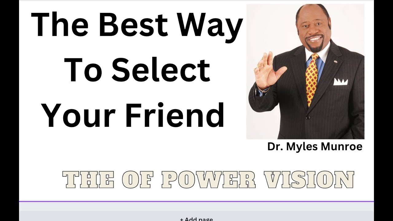 The Power of Vision | Dr. Myles Munroe - YouTube