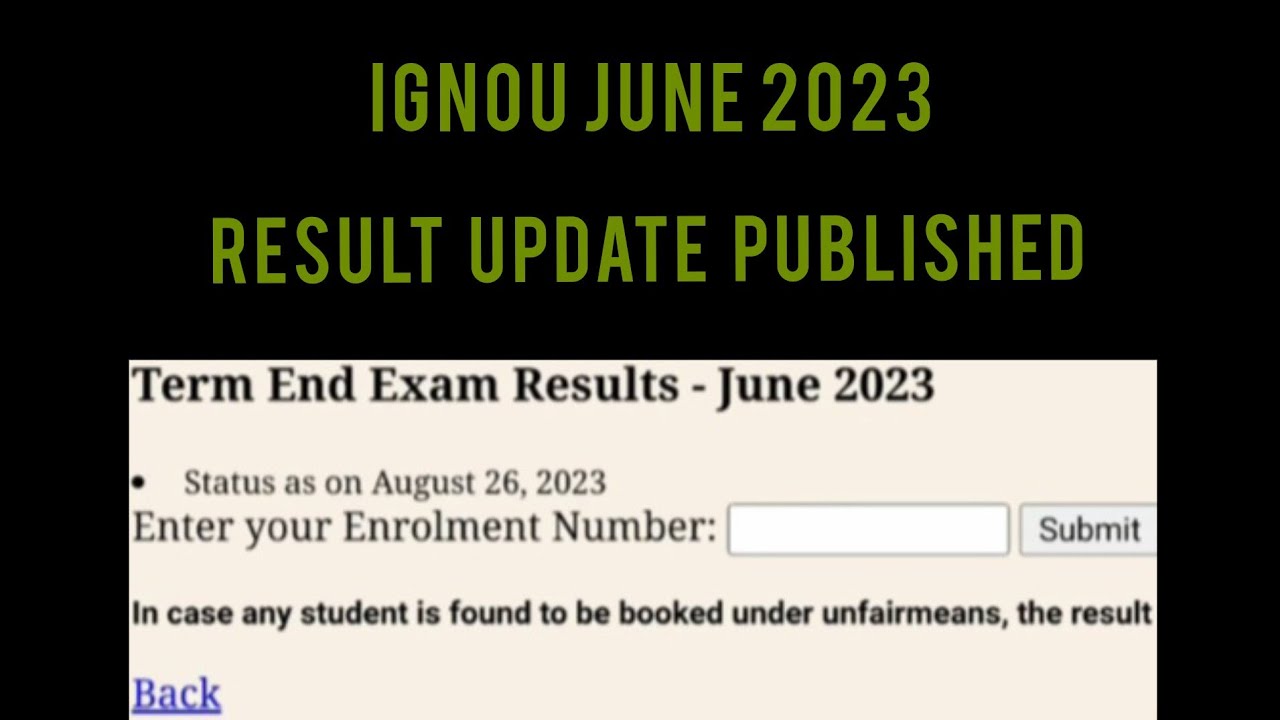 Ignou June 2023 result term end Exam result Latest Update ignou result ...