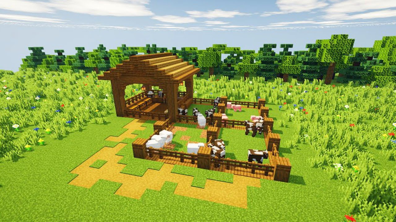 ⚒️Minecraft | Como construir um curral para seu mundo survival no ...