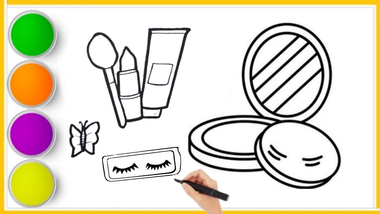 makeup kit drawing for kids | Easy drawing for kids @Cutearttutorial ...
