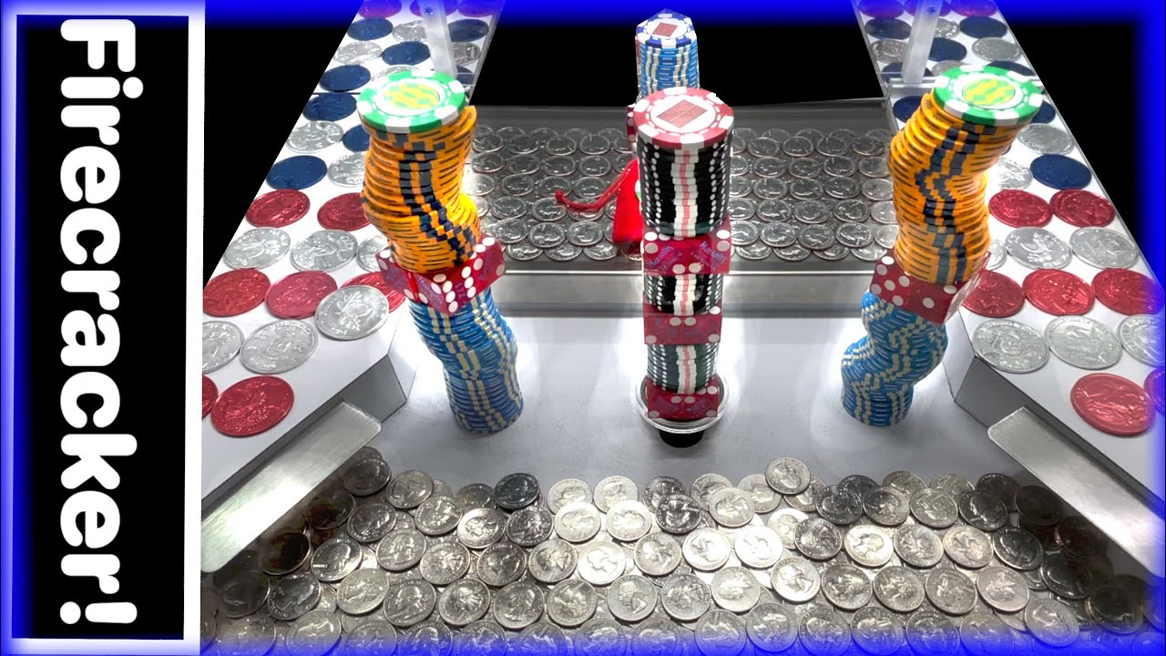 **NEW** FIRECRACKER Towers inside a Coin Pusher! MEGA GAME! Jackpot ...