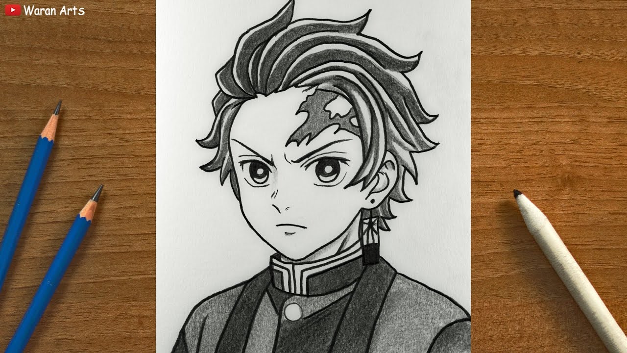How to Draw Tanjiro Kamado (Demon Slayer) - Easy Anime Drawing Tutorial ...