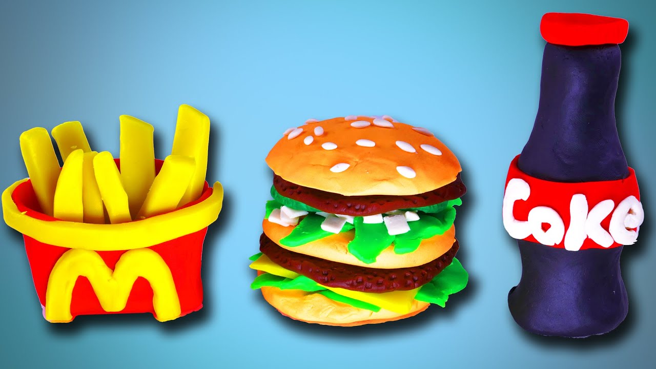 Big Mac Burger, French Fries, Coke from McDonalds made of Clay Color ...
