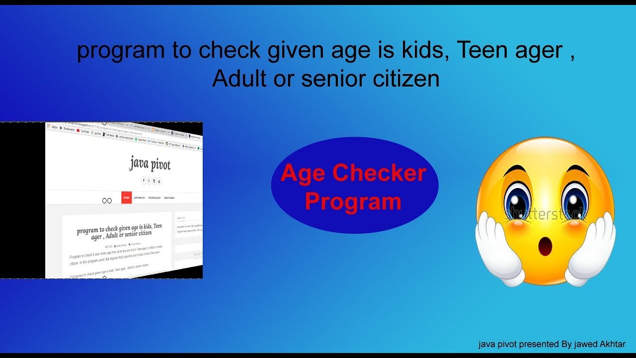 program to enter age and check given age is kids adult or senior ...