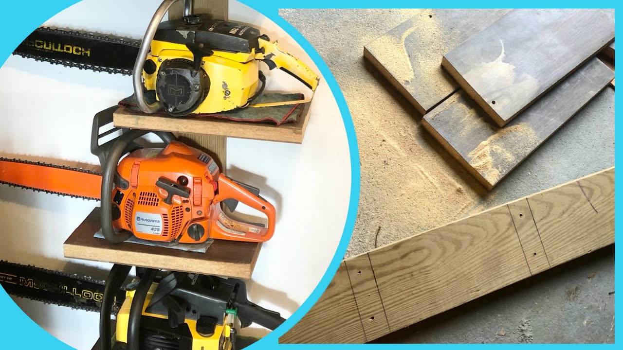 Chainsaw storage rack from leftover scrap wood, Amazing... - YouTube