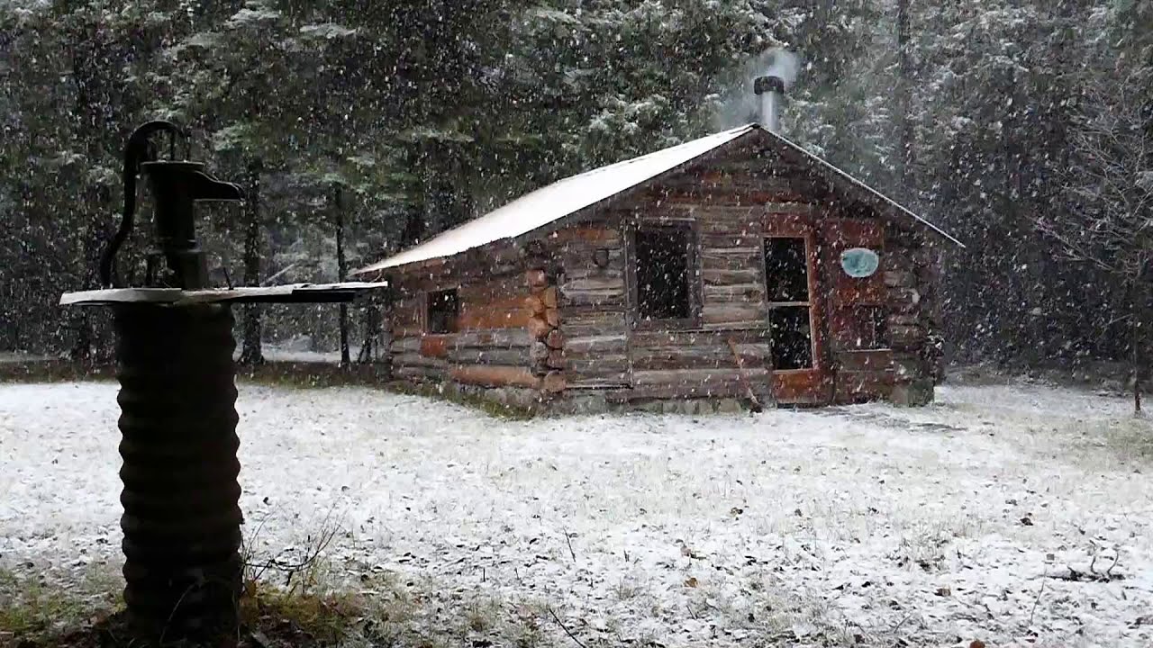 Snow Falling on the Old Log Cabin (relaxation) - YouTube