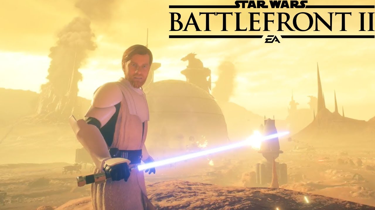 Star Wars Battlefront 2 Amazing Obi Wan Kenobi Match - YouTube