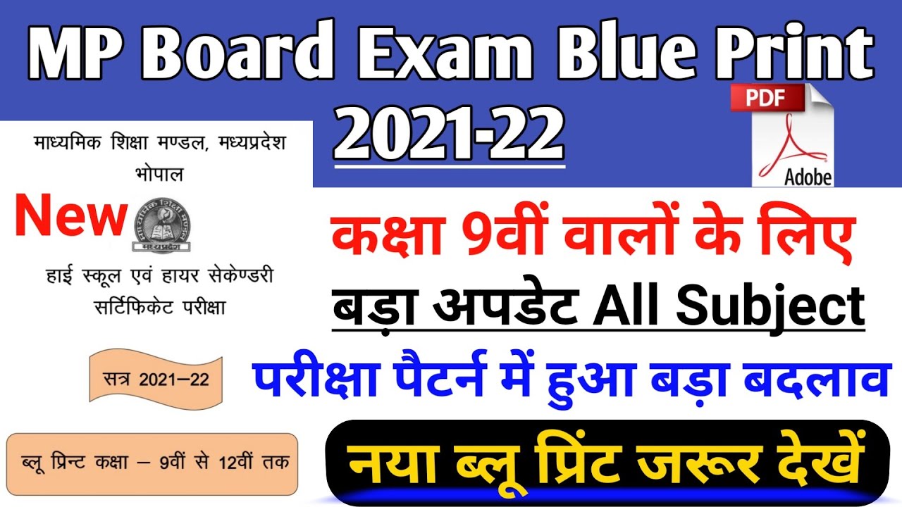 MP Board Class 9th New Blueprint 2021-22 ।हाई स्कूल कक्षा 9वी वार्षिक ...