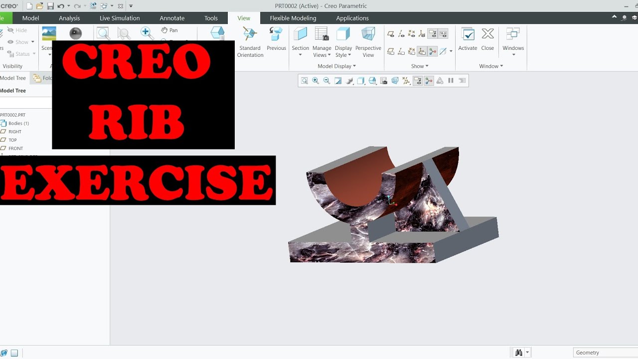 Creo Part Modeling Part 4. #creoforbeginners #basicengineeringdrawing # ...