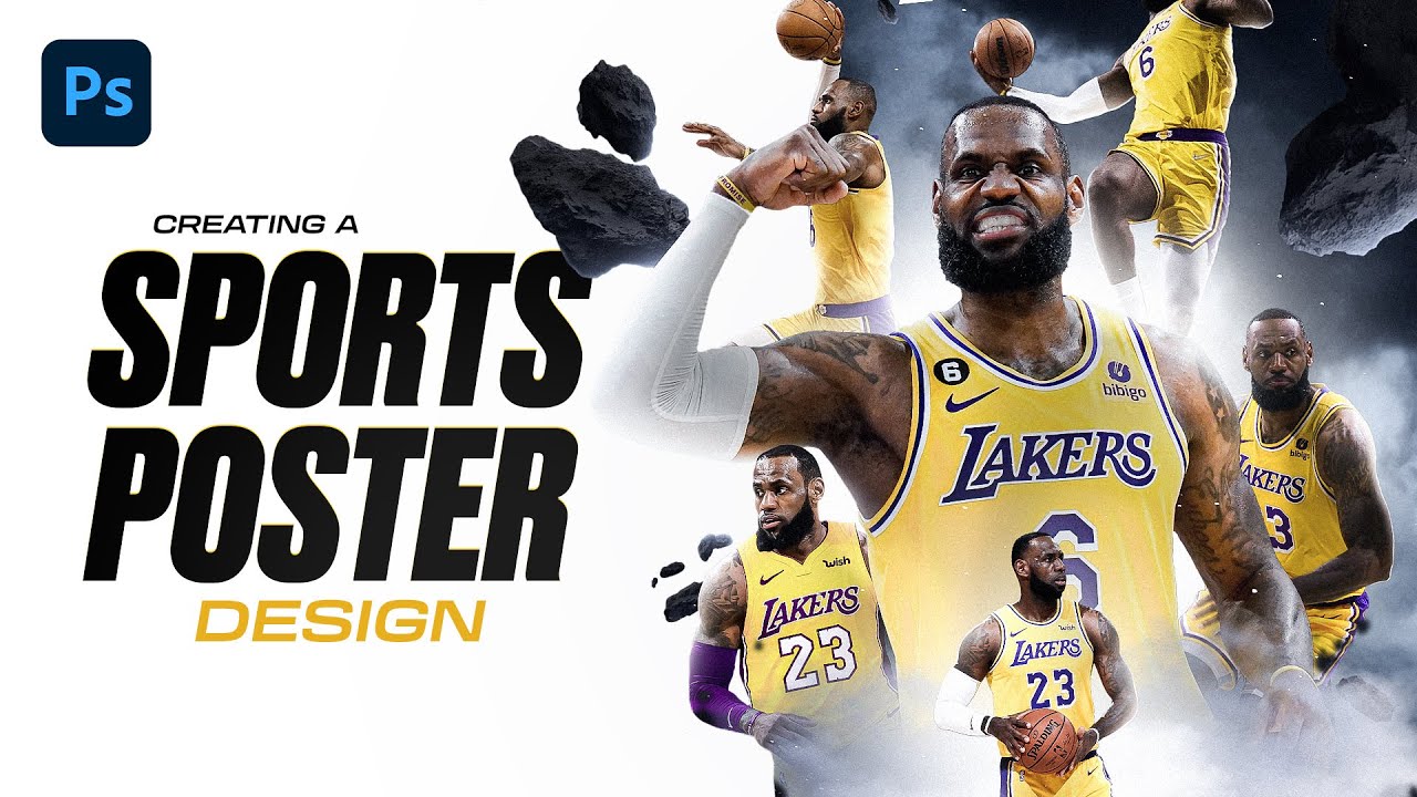 Photoshop Tutorial: Creating a Sports Poster Design - EP5 - YouTube
