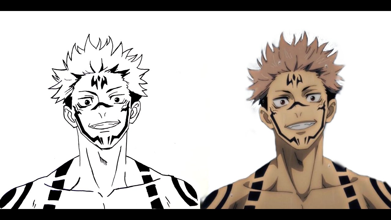 رسم أنمي | تعلم رسم سوكونا خطوة بخطوة للمبتدئين | رسم أنمي سهل | sukuna ...